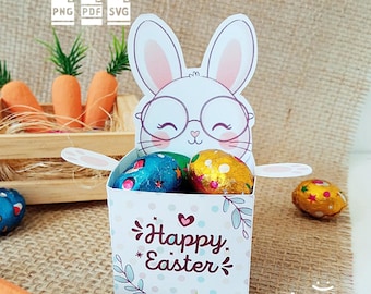 Easter Bunny Treat Box Printable, Easter Favor Box, Bunny Box Template ...