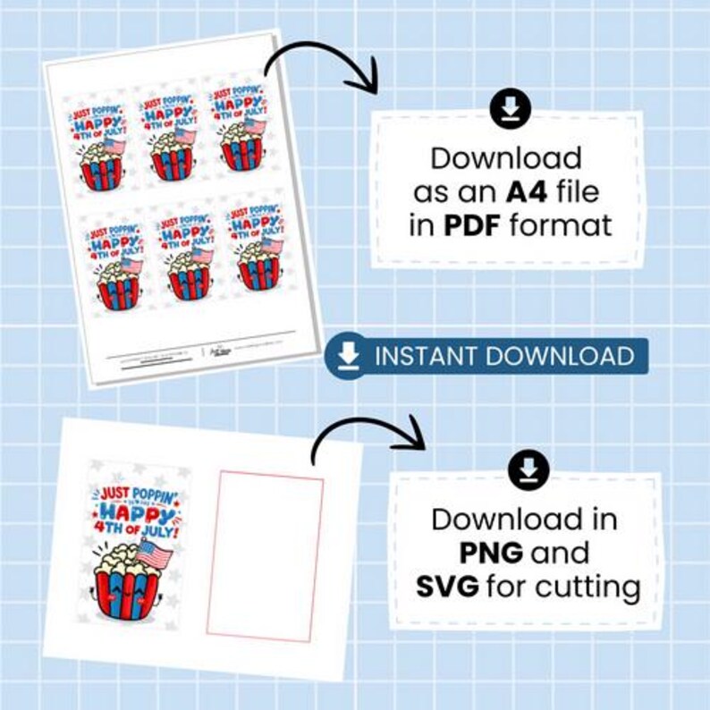 4th of July Tag | Just Poppin' by Printable | Patriotic Favor Tag | Red ...