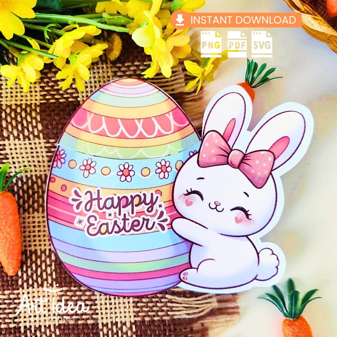 Printable Easter Gift Card Holder – Some Bunny Design (digital Download ...