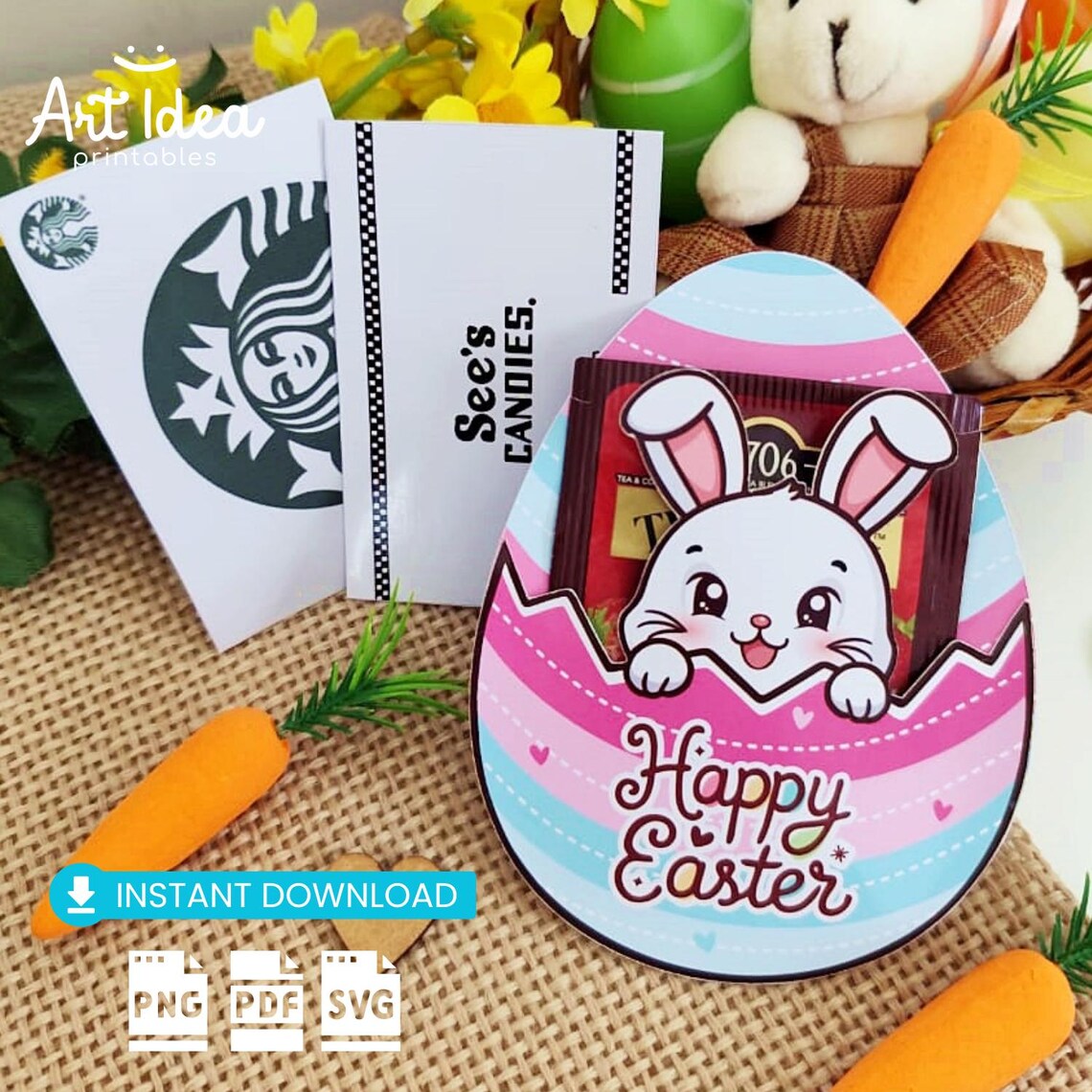 Printable Bunny Easter Gift Card Holder (digital Download) - Etsy