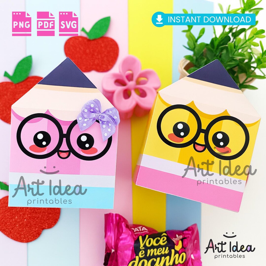 Pencil Shaped Box Template | Printable Pencil Box - Cute School Gift ...