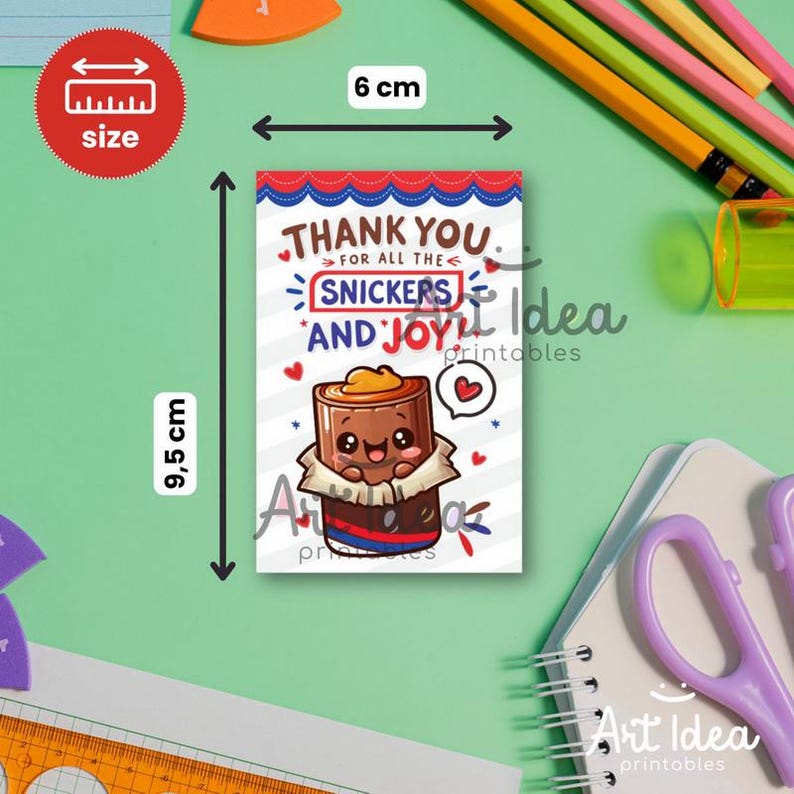 Snickers Candy Tag | Thank You for All the Snickers and Joy | Printable ...