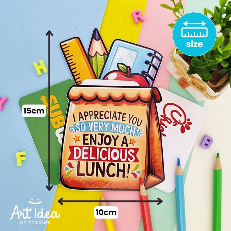 Printable Lunch Gift Card Holder – Teacher Appreciation Bag for Café or ...