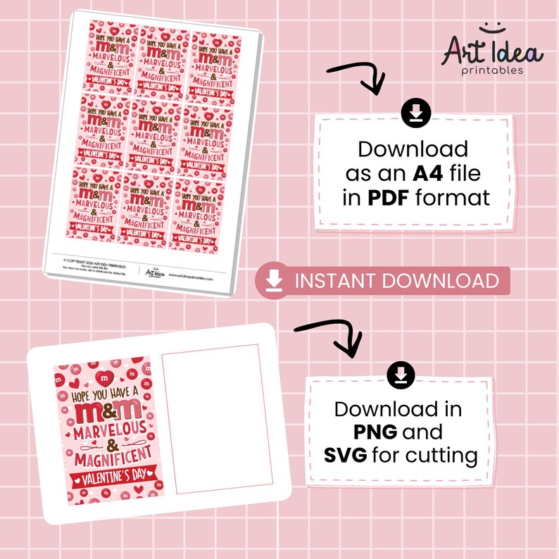 Printable Candy M&M Tag | MM Marvelous Valentine | Cute Chocolate Label ...