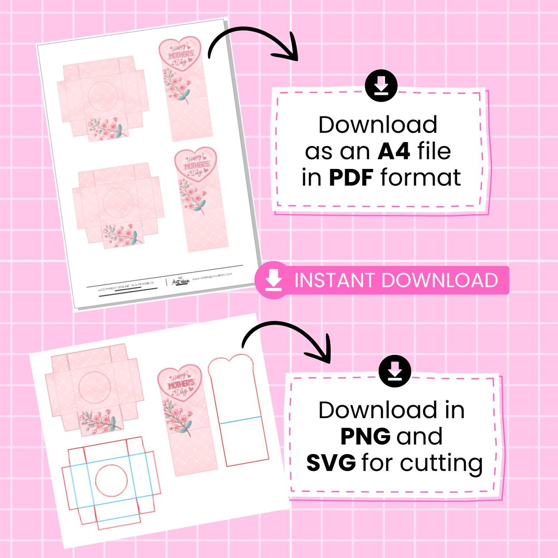 Printable Ferrero Rocher Mother's Day Gift Box Template (instant ...