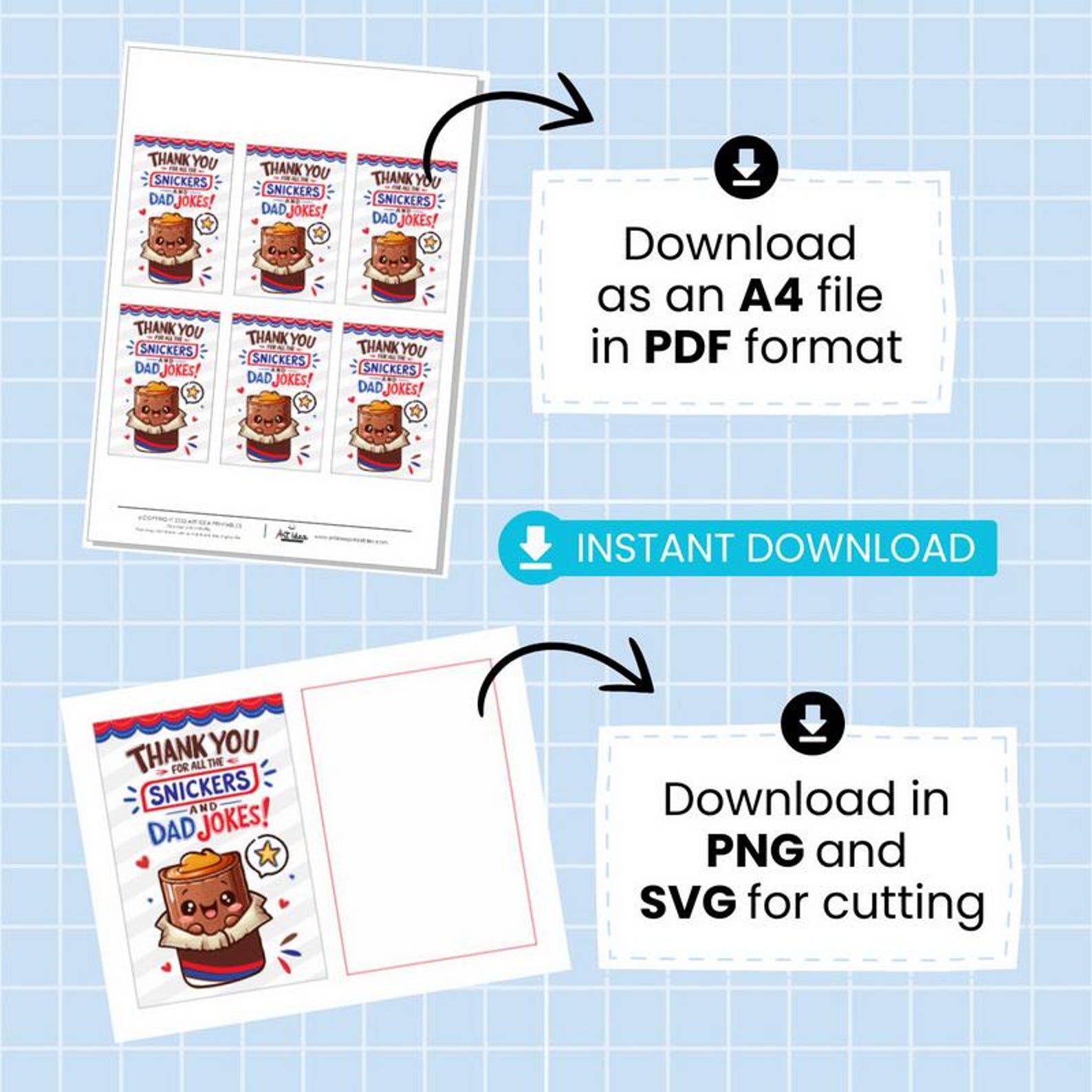 Father’s Day Snickers Tag | Thank You for All the Snickers and Dad ...