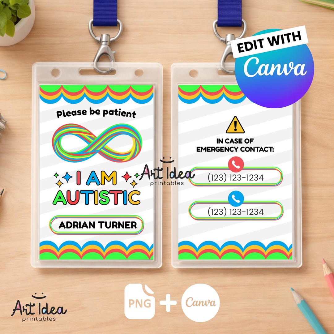 Autism ID Card Model 5 | Disability Identification Card | Emergency ...