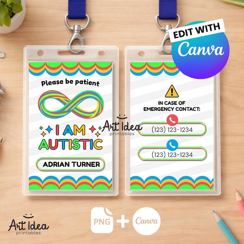 Autism ID Card Model 5 | Disability Identification Card | Emergency ...