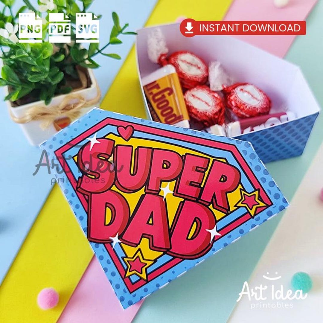 Caja De Dulces Para El Día Del Padre Caja De Dulces Imprimible Para