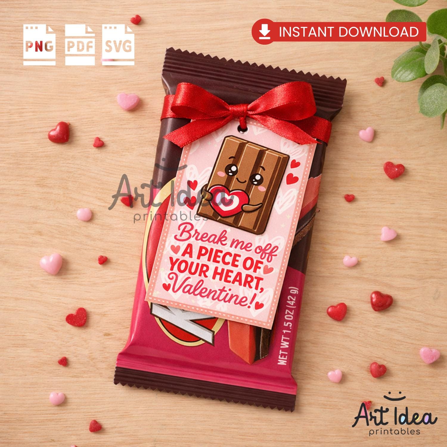 Valentine Chocolate Tag Printable | Kitkat & Candy Bar Wrapper | Kawaii ...