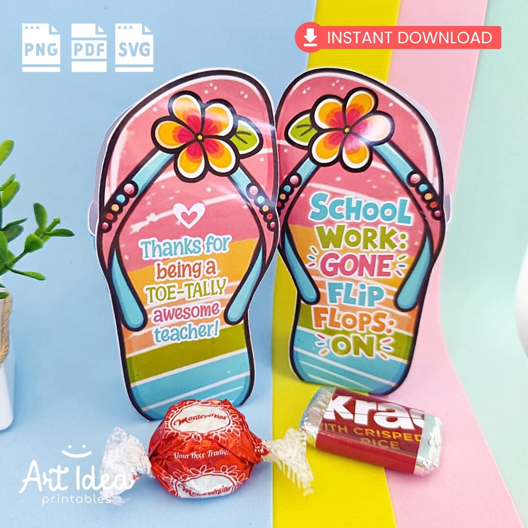 Flip Flop Treat Box | Teacher Appreciation Gift (digital Download) - Etsy