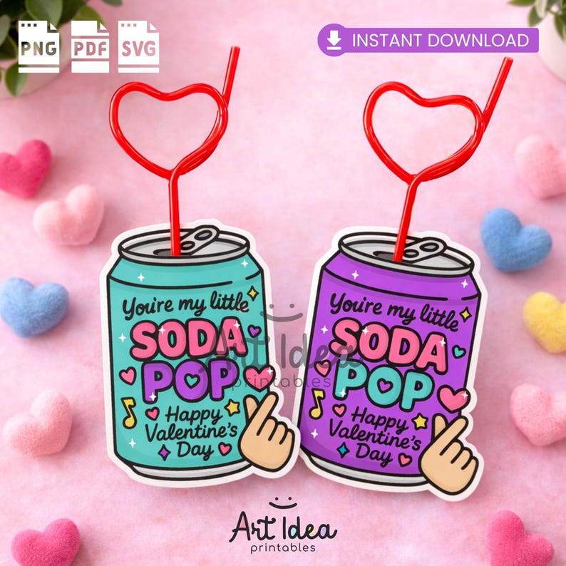 Soda Pop Valentine Tag | You’re My Little Soda Pop | Printable ...
