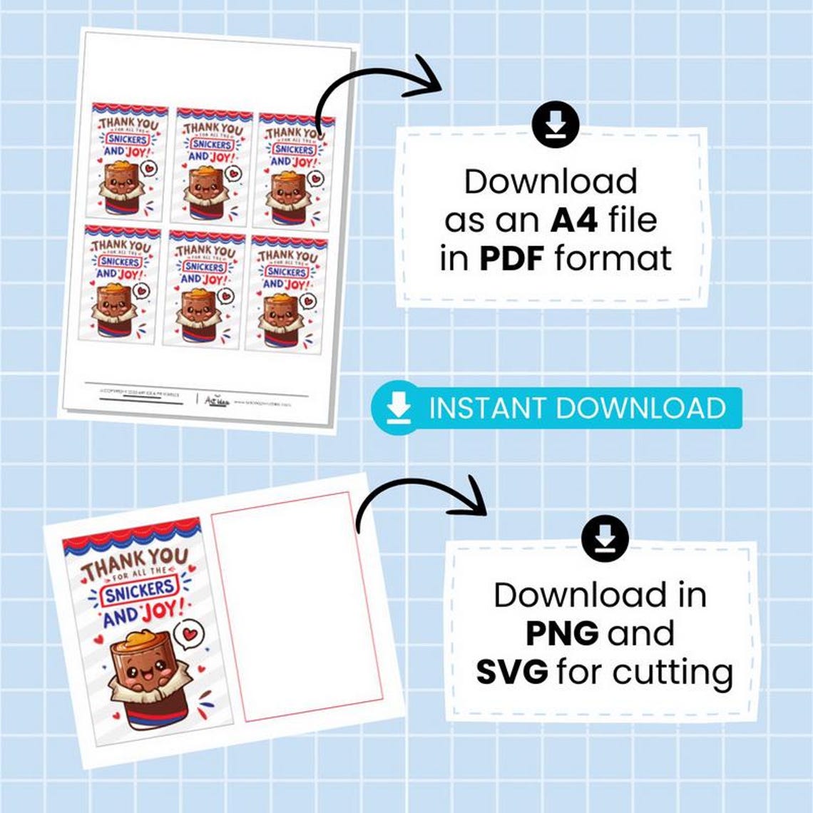 Snickers Candy Tag | Thank You for All the Snickers and Joy | Printable ...