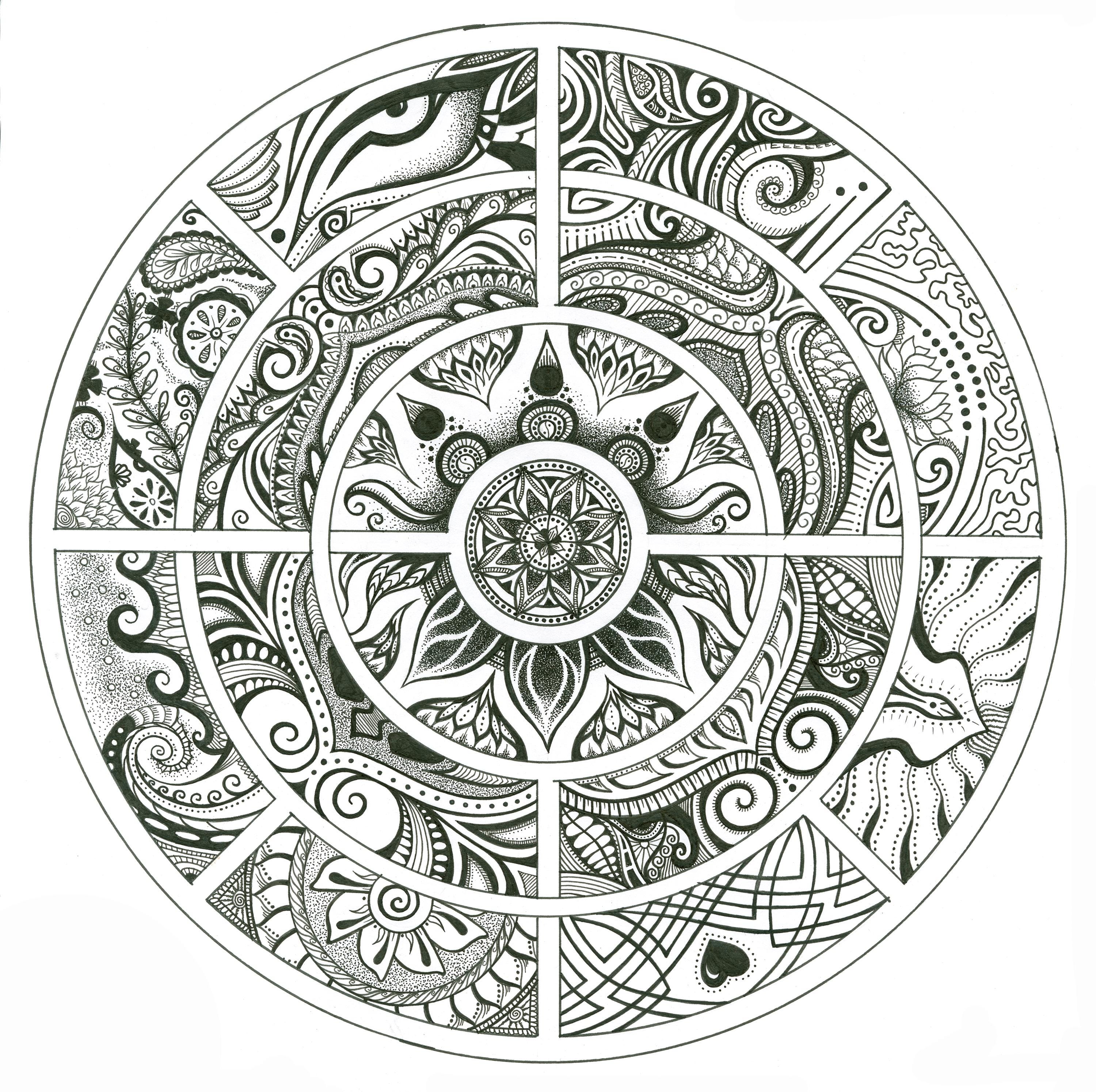 Circles and Cycles - Hand Drawn Mandala Giclée Print - Etsy