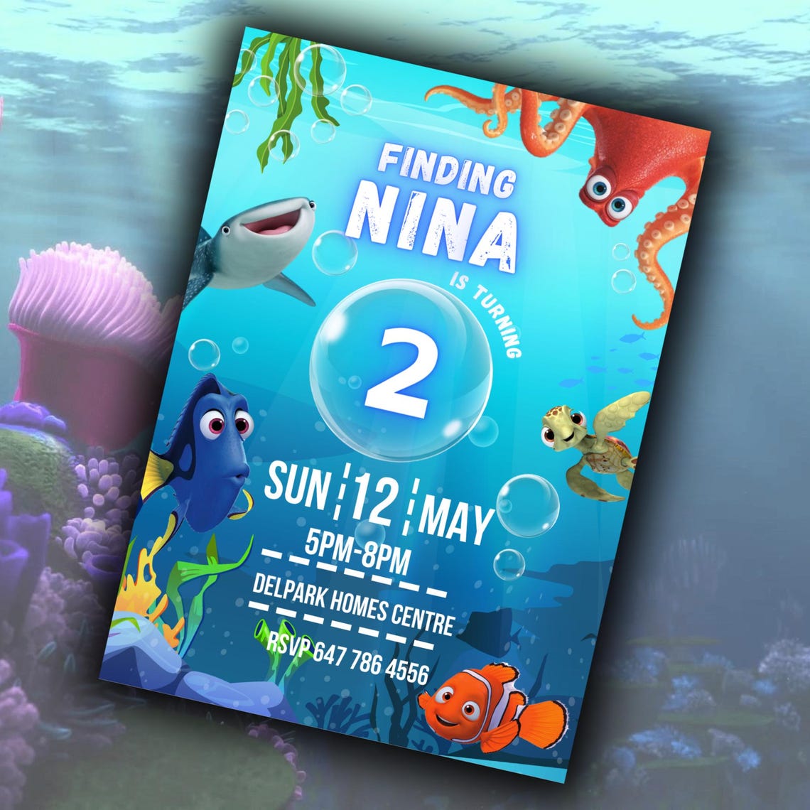 Finding Nemo Birthday, Find Nemo Birthday Invitation, Finding Nemo ...
