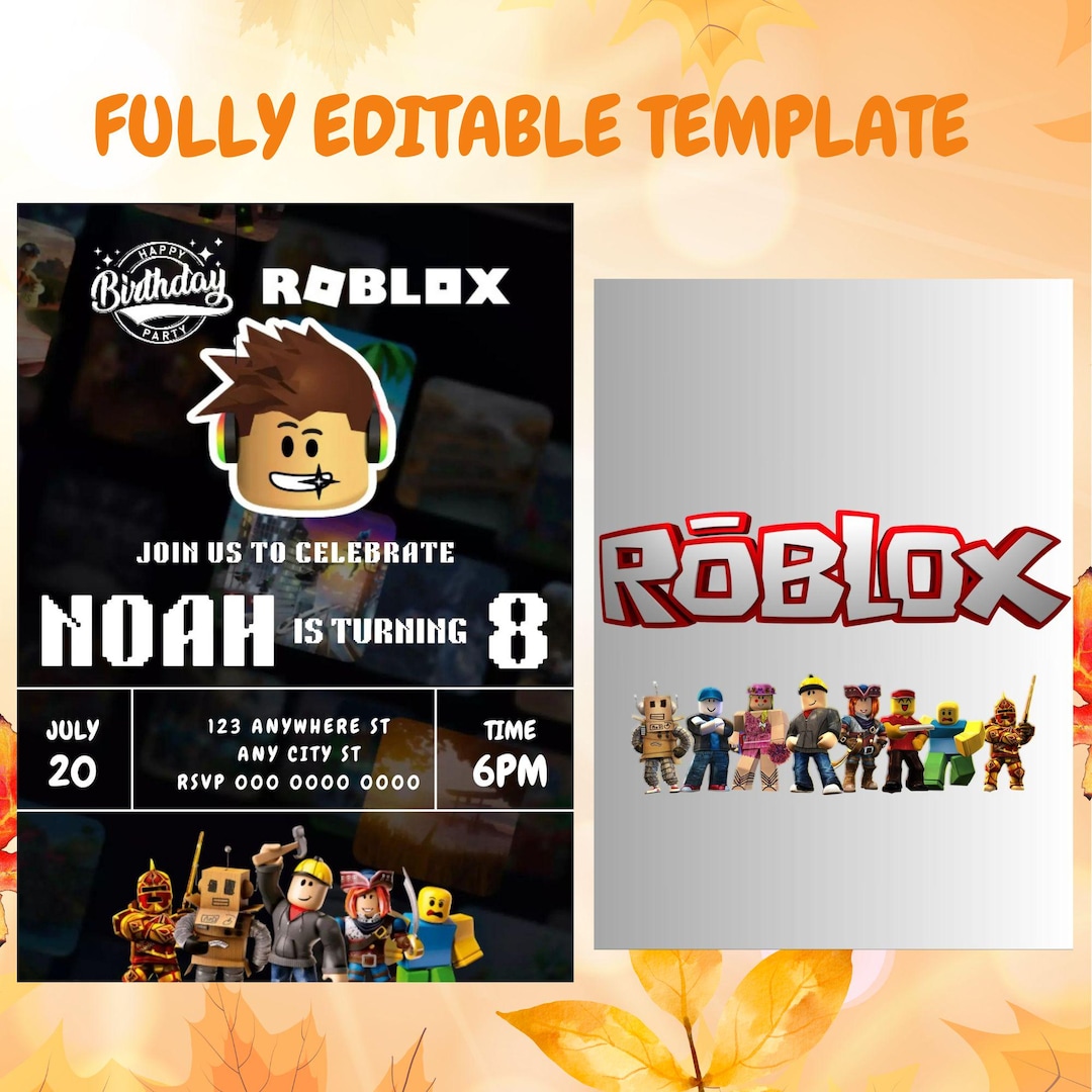 Roblox Invitation, Roblox Invite, Game Party, Roblox Boys Birthday ...