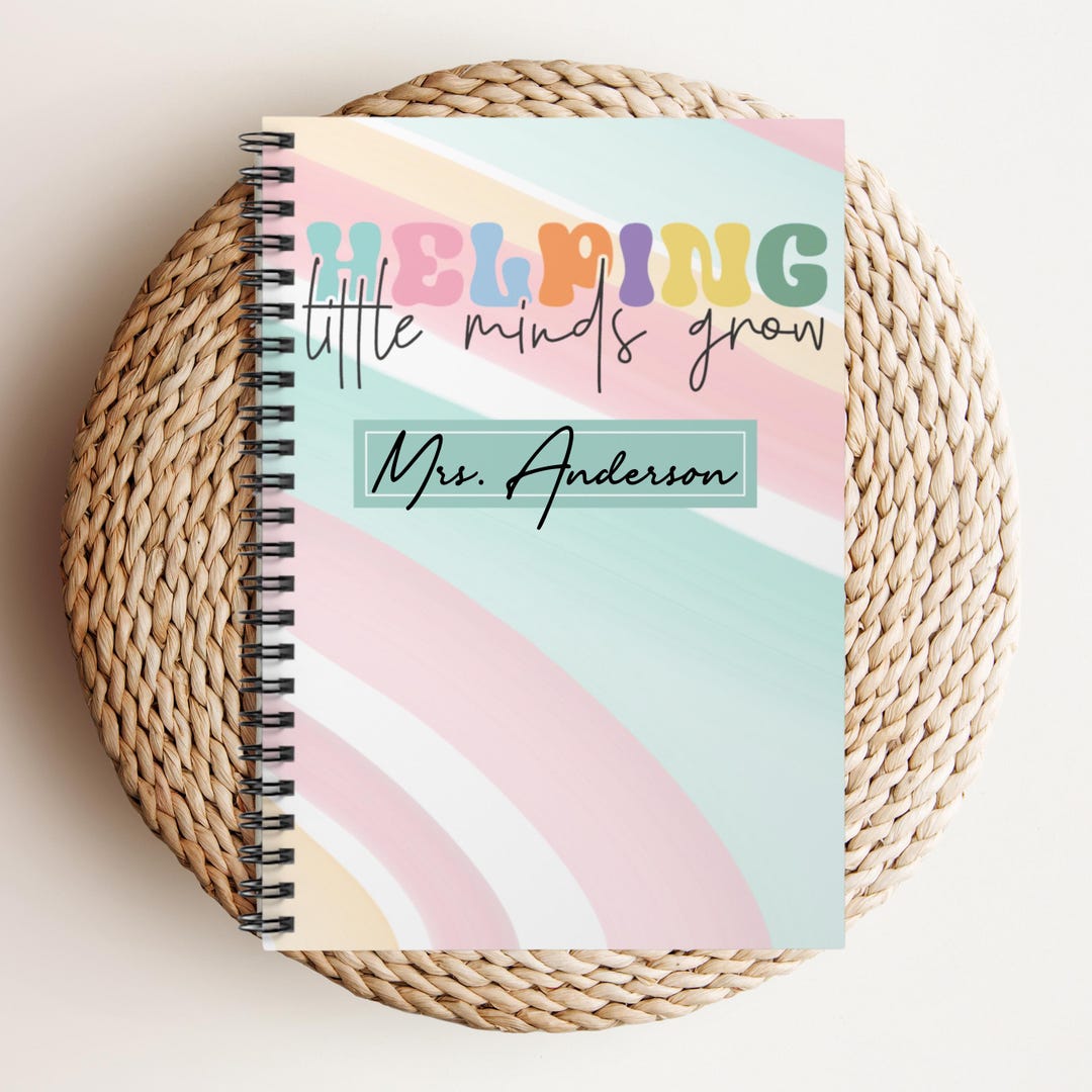 Pastel Rainbow Spiral Notebook – Teacher Appreciation Gift - Etsy