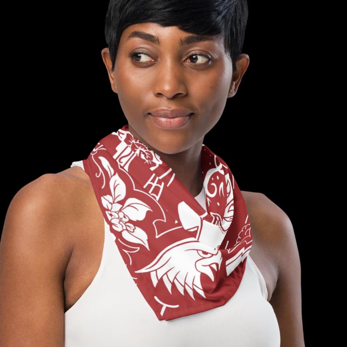 Bandana Boot Pattern Western Hanky Cowgirl and Cowboy Bandana Red ...