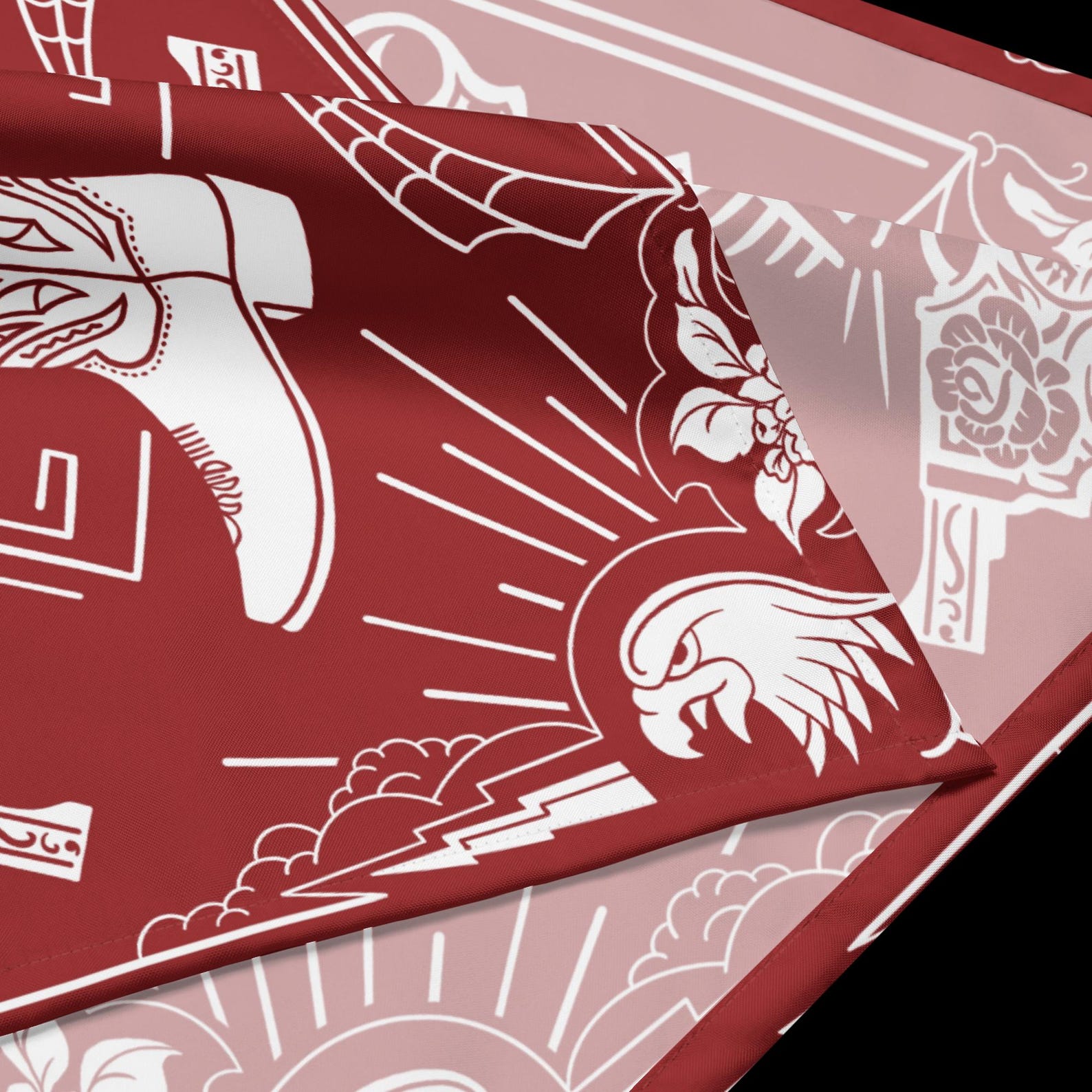Bandana Boot Pattern Western Hanky Cowgirl and Cowboy Bandana Red ...