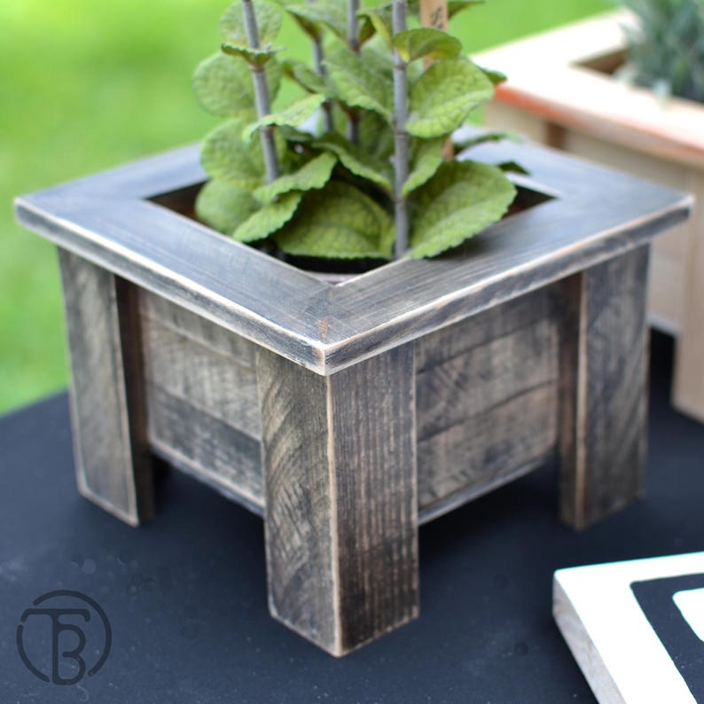Wooden Planter Box Rustic Design Farmhouse Style Tabletop Decor Small ...