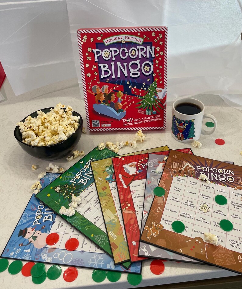 Popcorn Bingo, Board Games, Holiday Movies, Romantic Movies, Friends ...