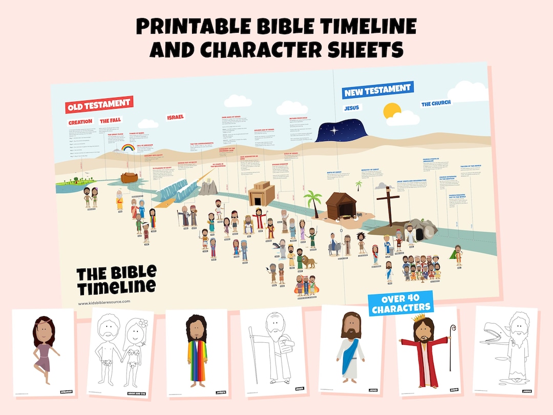 Printable Kids Bible Timeline and Characters | Sunday School ...
