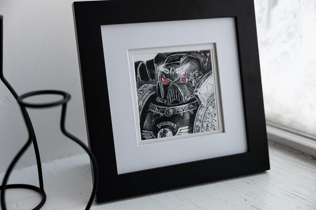 Space Marine Pointillism Art - Deathwatch Chapter, Warhammer 40K Ink ...