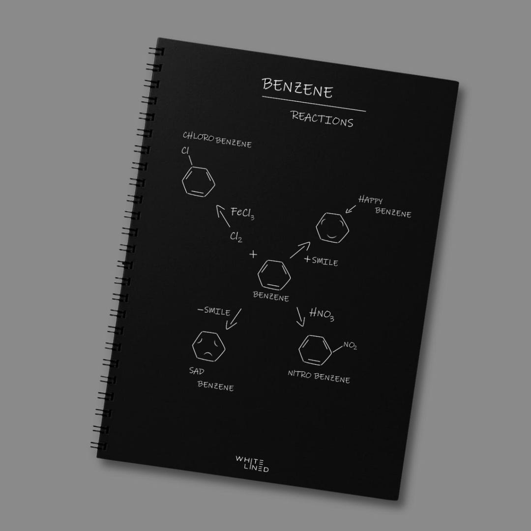 A4 Chemistry Hexagon Spiral Notebook - White-lined, 50 Sheets, Hand ...