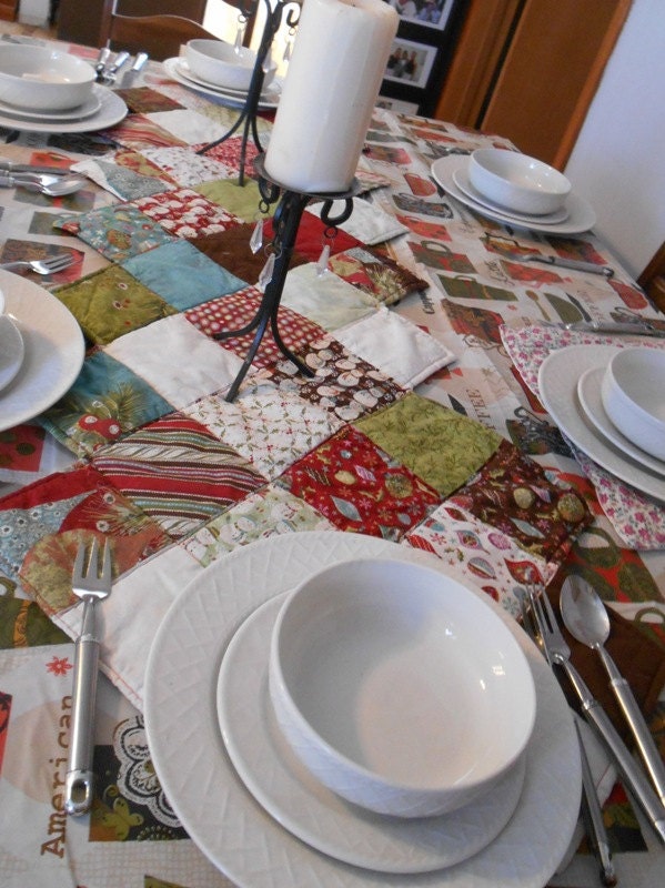 Table Runner, Zig Zag Design, Red,table Topper, Machine Quilted,table ...