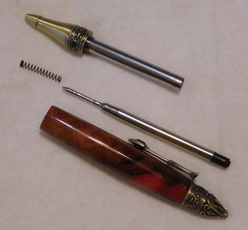 Handcrafted Phoenix Rising Twist Pen in Antique Brass & - Etsy