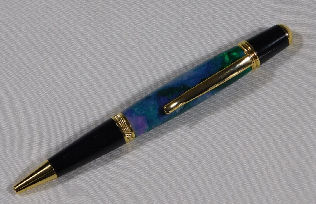 Handmade Wall Street II Pen: Shopmade Acrylic, Gold & Black Hardware - Etsy