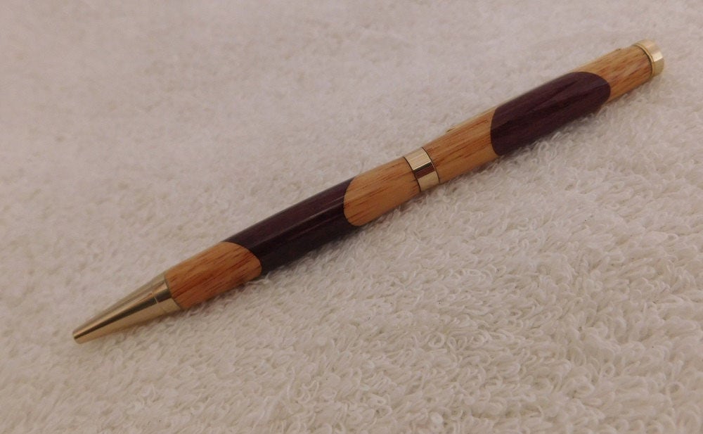 Handmade Colorful Segmented Wood Pen in Gold, Walntut and Oak Pen ...