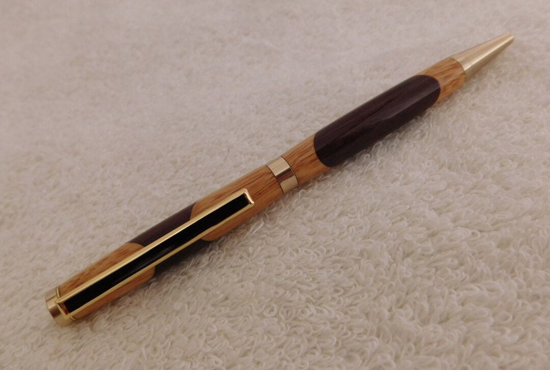 Handmade Colorful Segmented Wood Pen in Gold, Walntut and Oak Pen ...