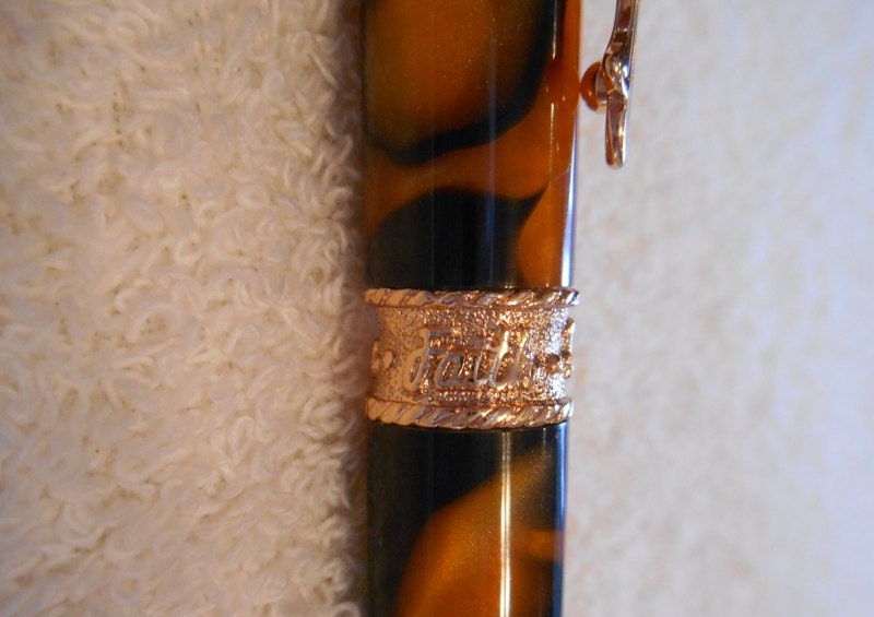Handmade Faith, Hope, Love Pen With Gold Hardware and Black and Gold ...
