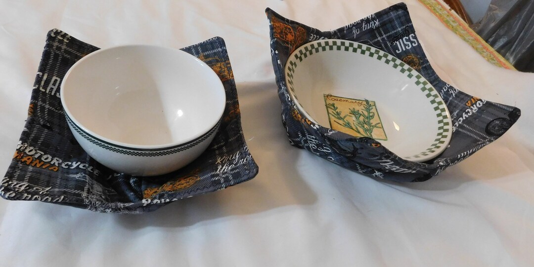 Set of Motorcycle Microwave Bowl Cozies, Kitchen Accessory, Housewares ...