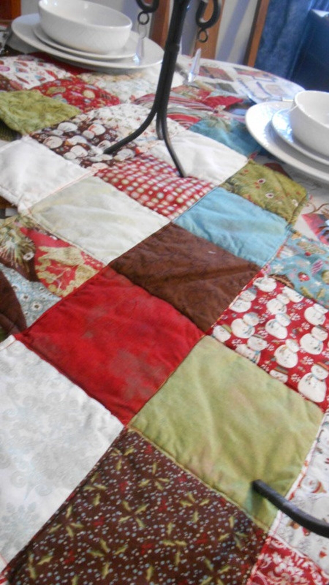 Table Runner, Zig Zag Design, Red,table Topper, Machine Quilted,table ...