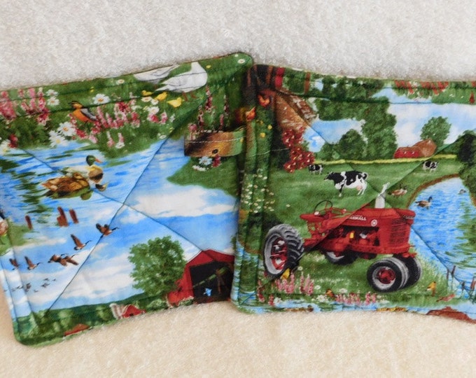 Handmade Hot Pads With Farmall Tractor Unique Gifts Kitchen - Etsy