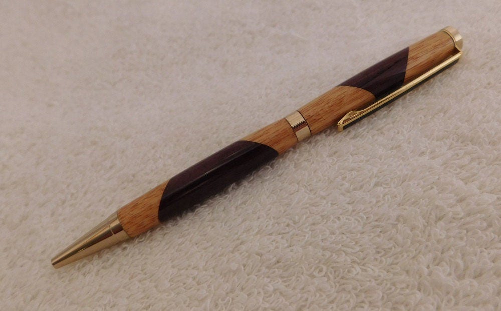 Handmade Colorful Segmented Wood Pen in Gold, Walntut and Oak Pen ...