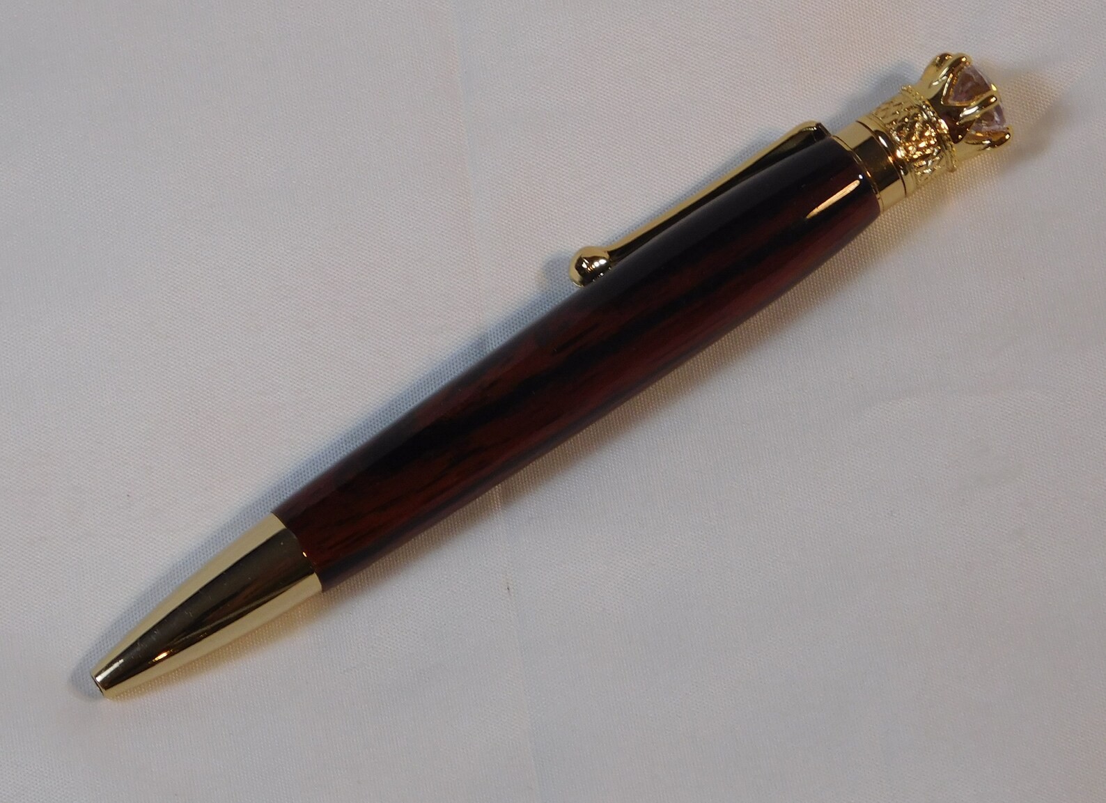 Our Handcrafted Crown Jewel 24K Gold Twist Pen With a Clear Crystal ...