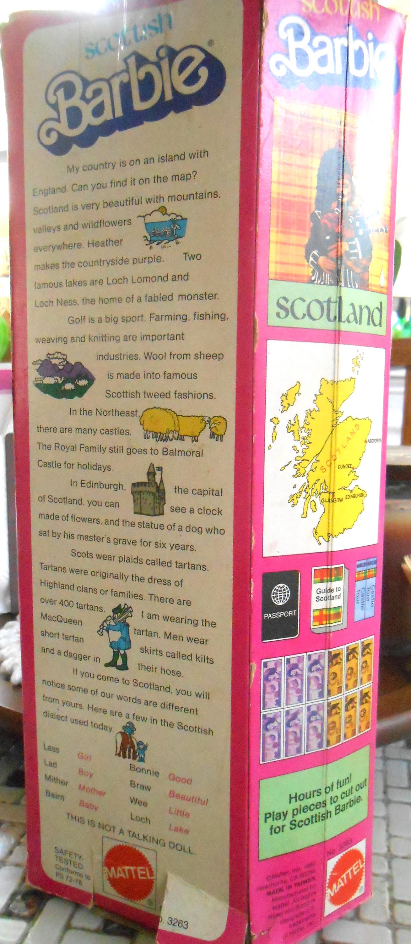 Vintage 1980 Scotland Scottish Barbie Doll Mattel #3263 With Original ...