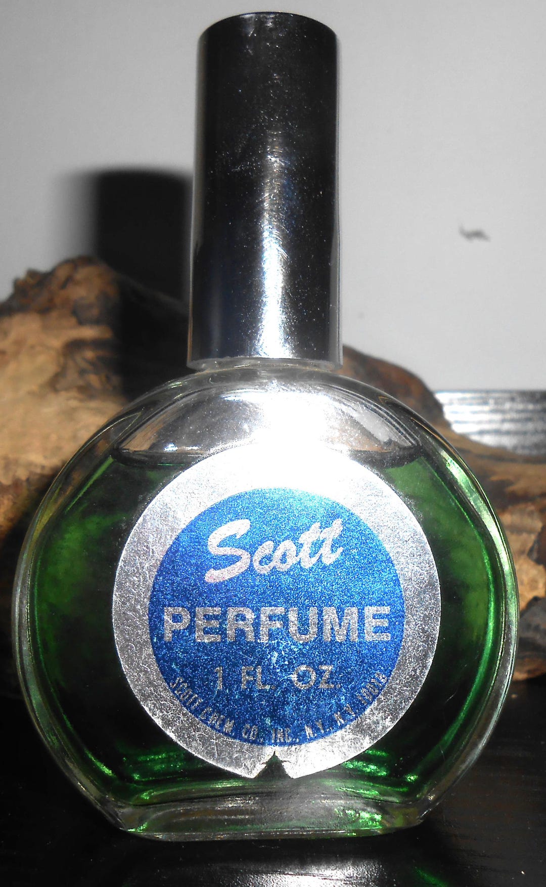Original Scott Perfume 1oz Retro Round Bottle 1970's Perfume Silver Cap ...