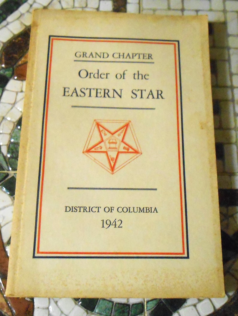 Order of the Eastern Star Grand Chapter District of Columbia 1942 Rare ...