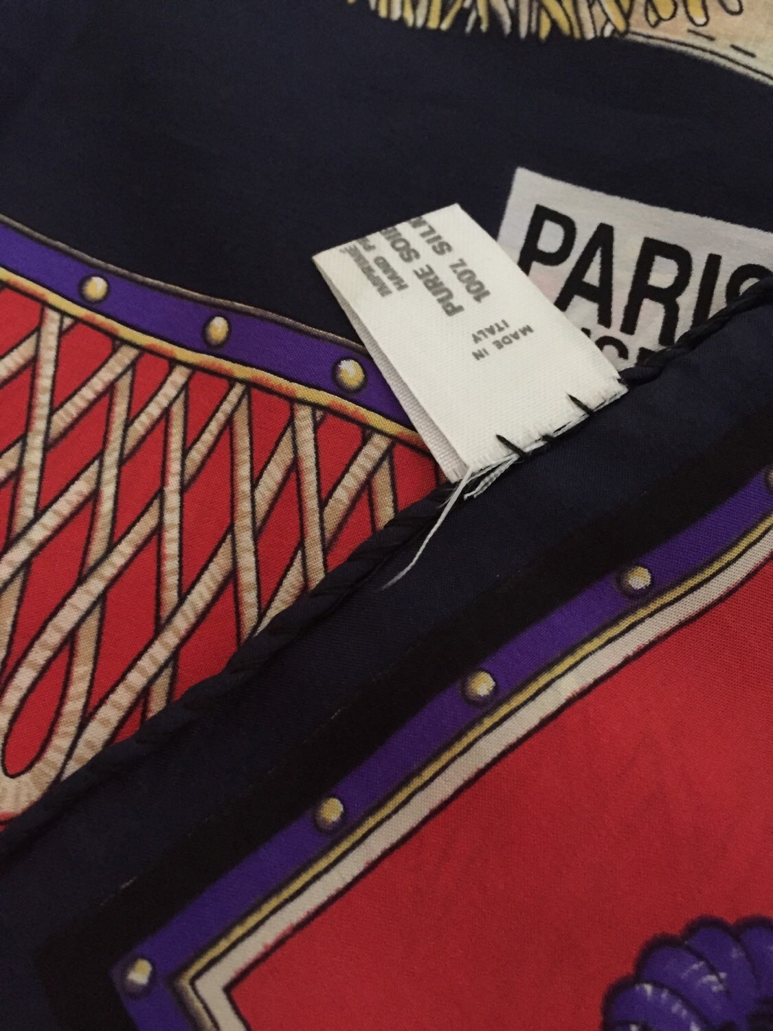 Regal Red and Purple Drum Corps Design on Black Vintage PIERRE CARDIN ...