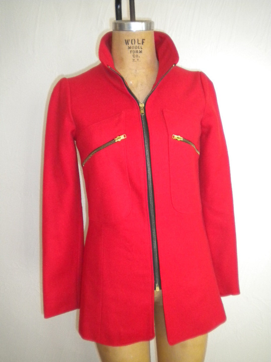 The Industrial Equestrian Vintage RAYMOND OF LONDON Red Wool Exposed ...