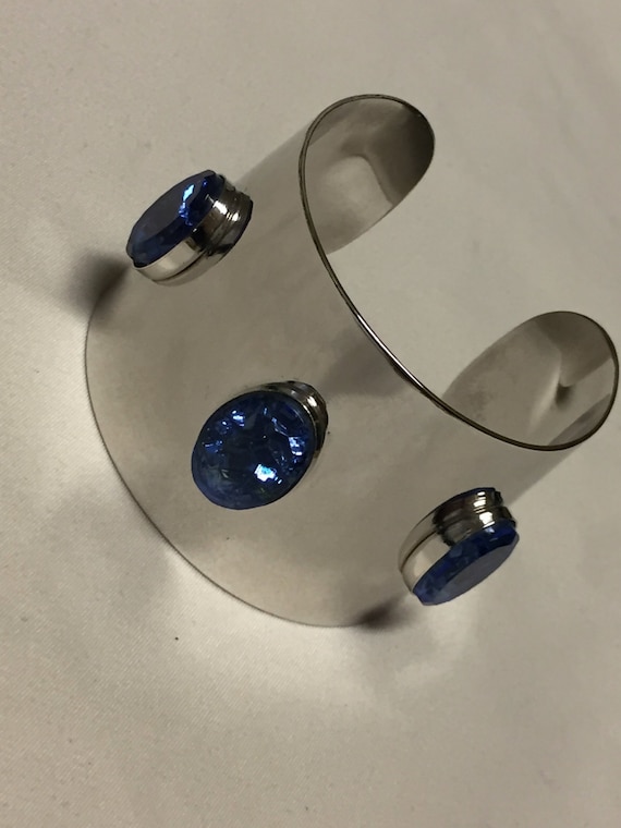 Silver chrome blue stone - Gem