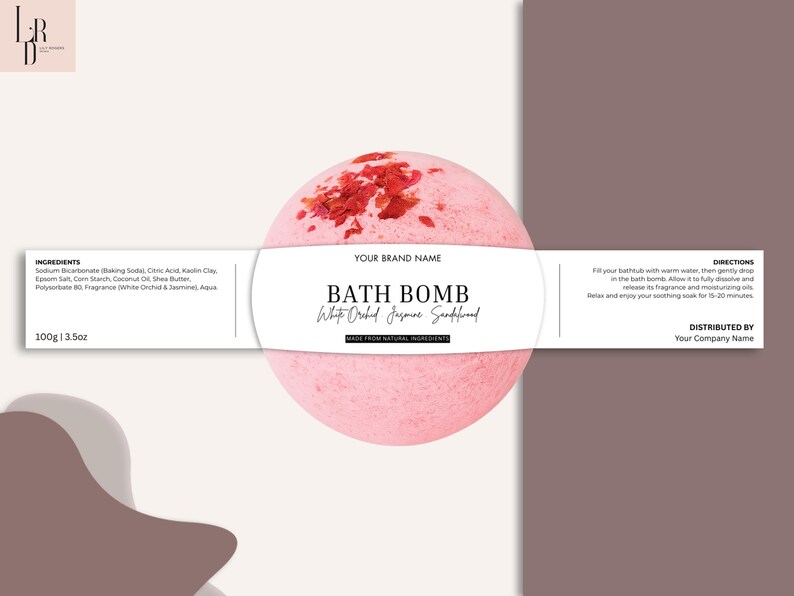 Bath Bomb Label Templates, DIY Printable Band Label, Custom Wrap Around ...