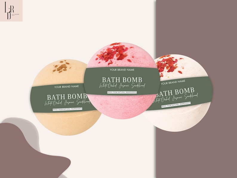 Bath Bomb Label Templates, DIY Printable Band Label, Custom Wrap Around ...