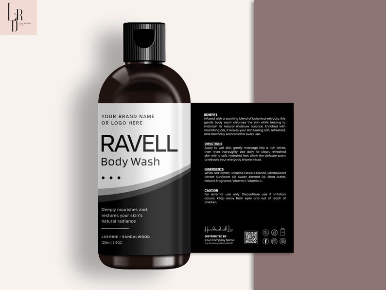 Cosmetic Bottle Label Templates, DIY Body Product Canva Labels, Shampoo ...