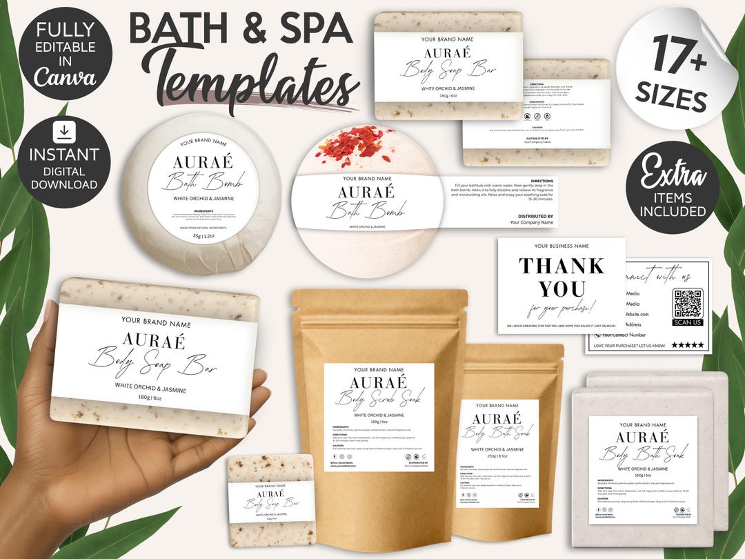 Bath Product Label Templates Bundle, Soap Labels, Pouch Label Design ...