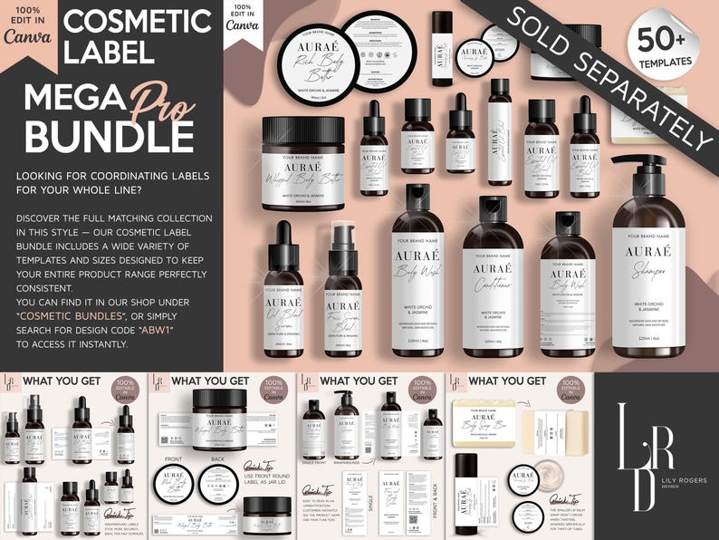 Lip Balm Label Templates for Canva, DIY Printable Chapstick Label ...